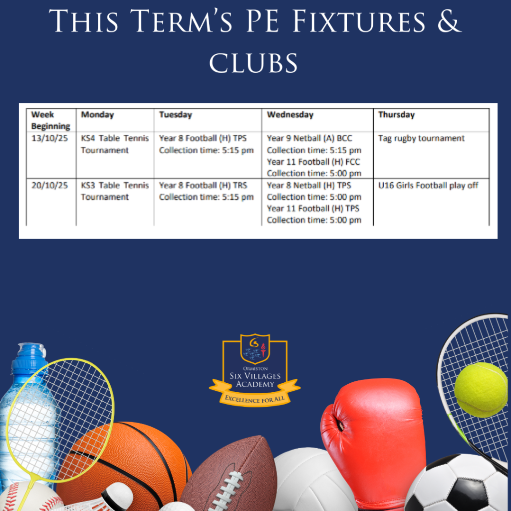 Ormiston Six Villages Academy - Next week's fixtures